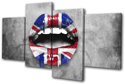 Union Jack Lips Grunge Fashion MULTI TOILE murale ART Photo Print | eBay