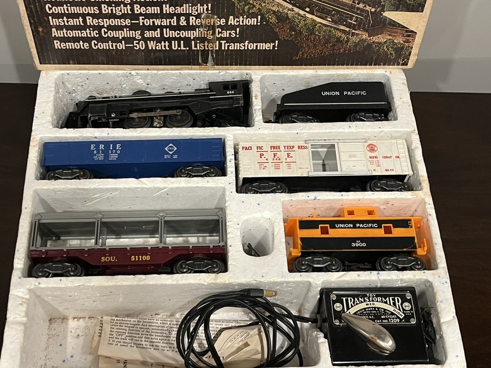 Vintage Marx 666 Steam Engine Train 52875 Set With Original Box Works ...