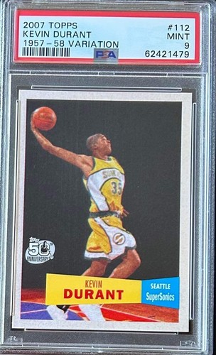 2007-08 Topps Kevin Durant Rookie Card (RC) 1957-58 Variation #112 PSA ...