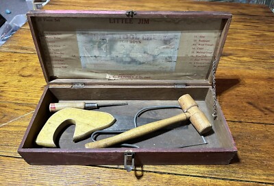 Antique Little Jim Model Tool Chest Boy's Tool Box, Dovetailed, J.C ...