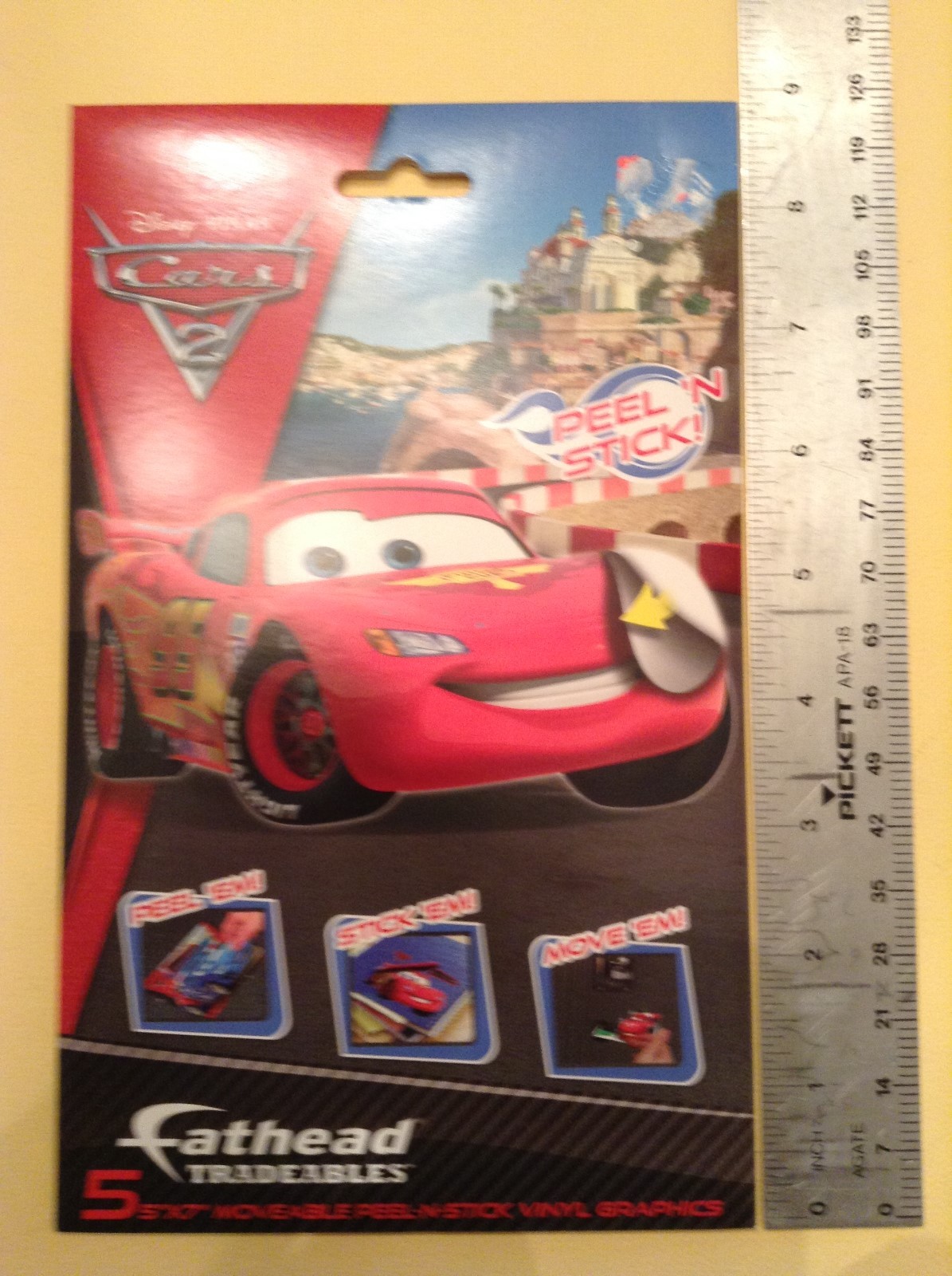CARS 2 FATHEAD TRADEABLES (5) 5x7 PEEL N STICK VINYL GRAPHICS DISNEY ...