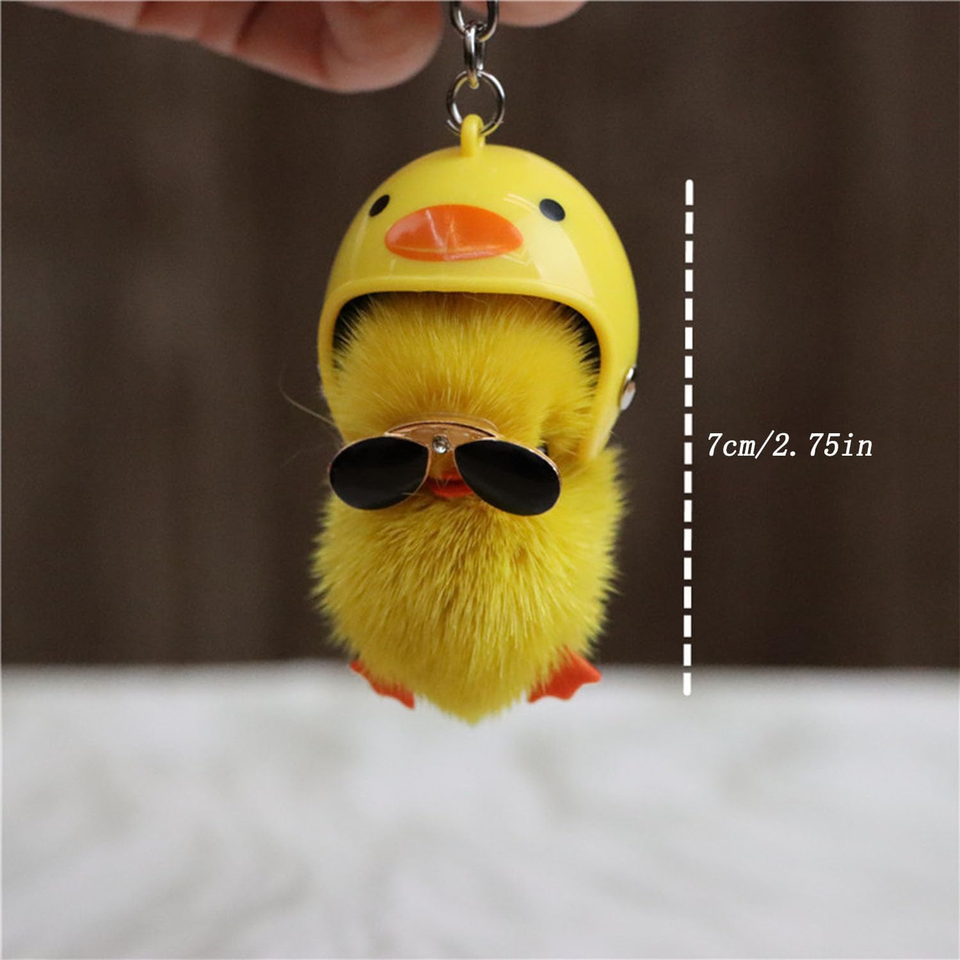 1PCS Duck Keychain with Glasses, Sunglasses Mini Duck Keychain ...