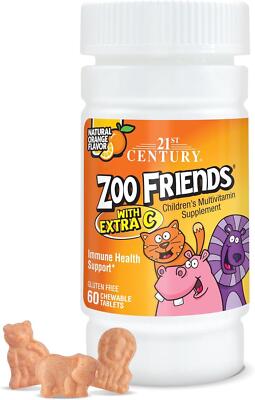 Children'S Multivitamin Multimineral Zoo Friends Vitamin C Orange, 60 ...