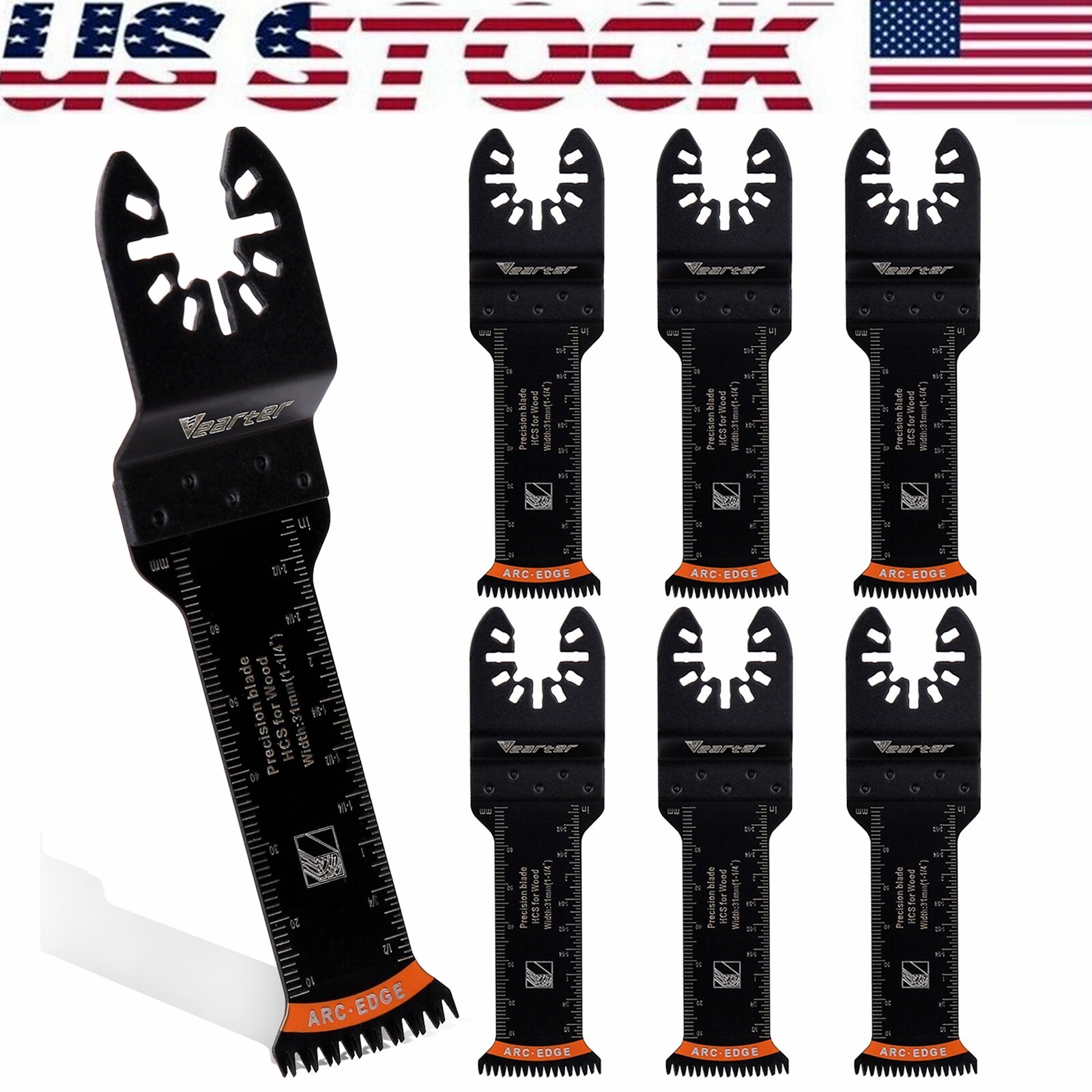 7PCS HCS Oscillating Saw Blade Set 1-1/4''Universal MultiTool Blade Kit ...