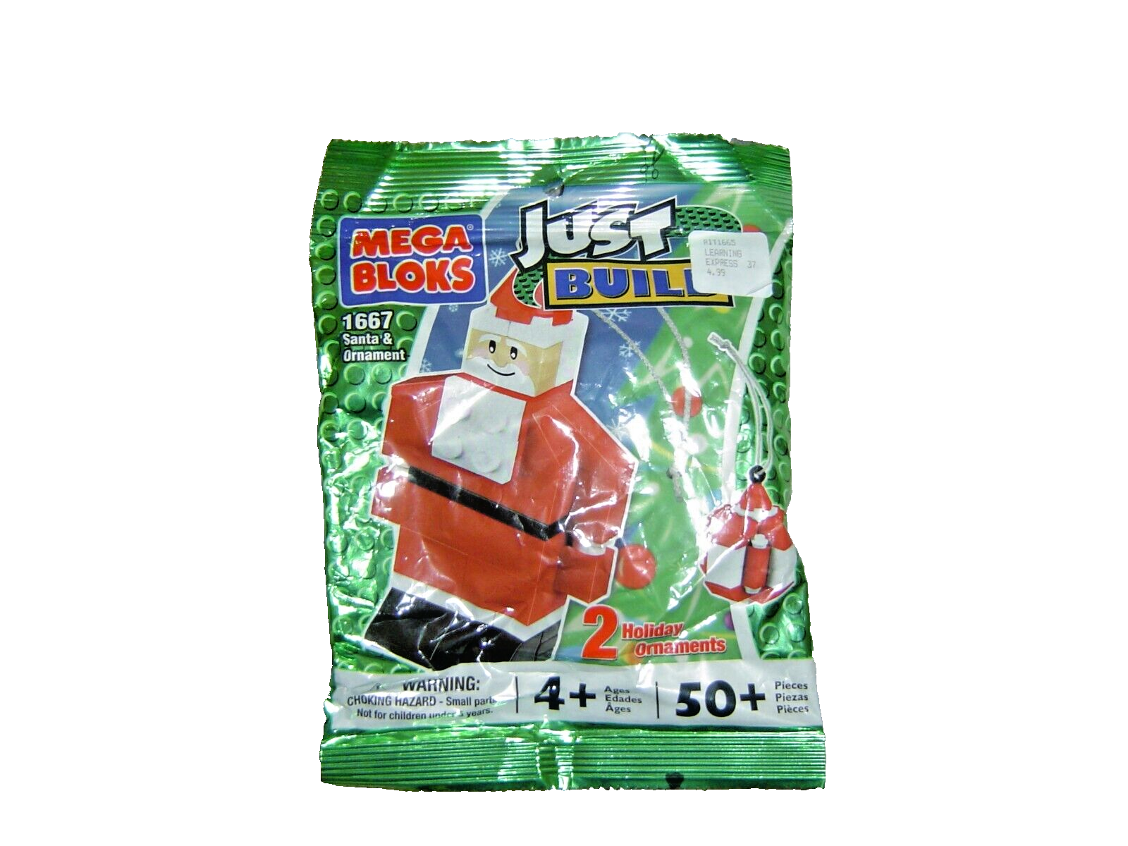 Mega Bloks 2 Holiday Ornaments Santa Just Build 50+ Pieces #1667 ...