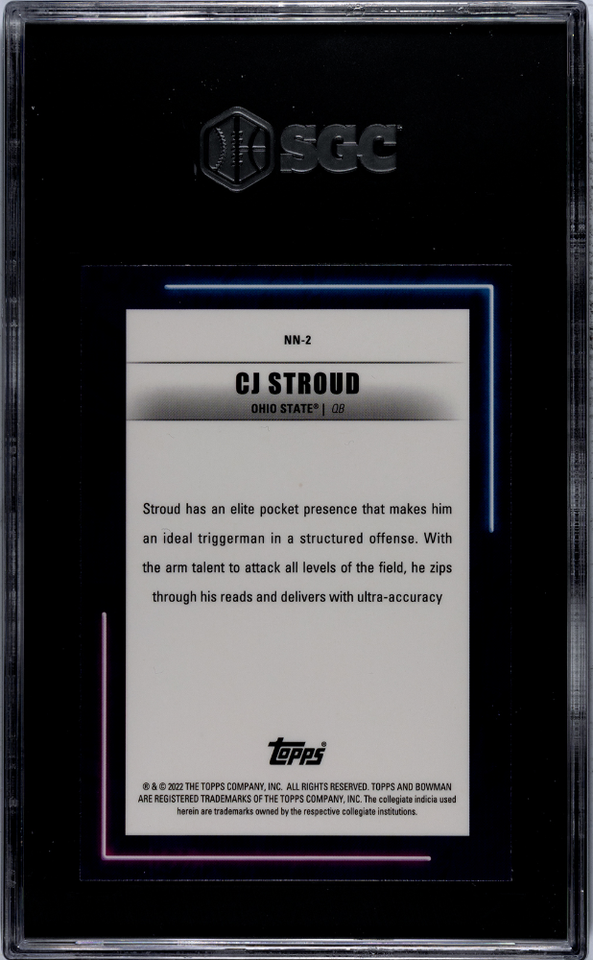 2022 Bowman University Best CJ Stroud #NN-2 Neon Neophytes SGC 9.5 ...