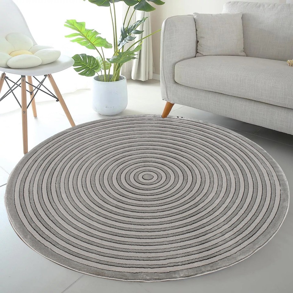 Circular Circle Round Rugs Circles Non Slip Machine Washable Floor ...
