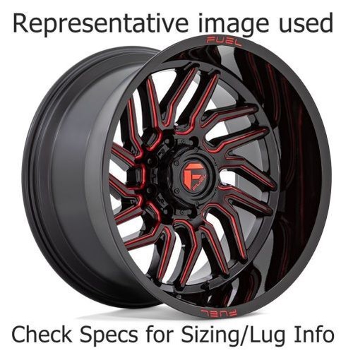 Fuel D80820901857 Wheel Rim D808 Hurricane Gloss Black Milled Red Tint ...