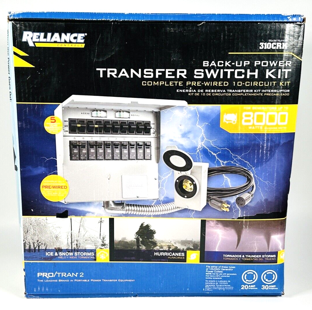Reliance Controls 310CRK 10 Circuit Generator Transfer Switch Kit for ...