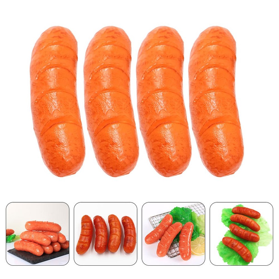4pcs Realistic Artificial Sausage Fake Hot Dog Model Photography Props ...