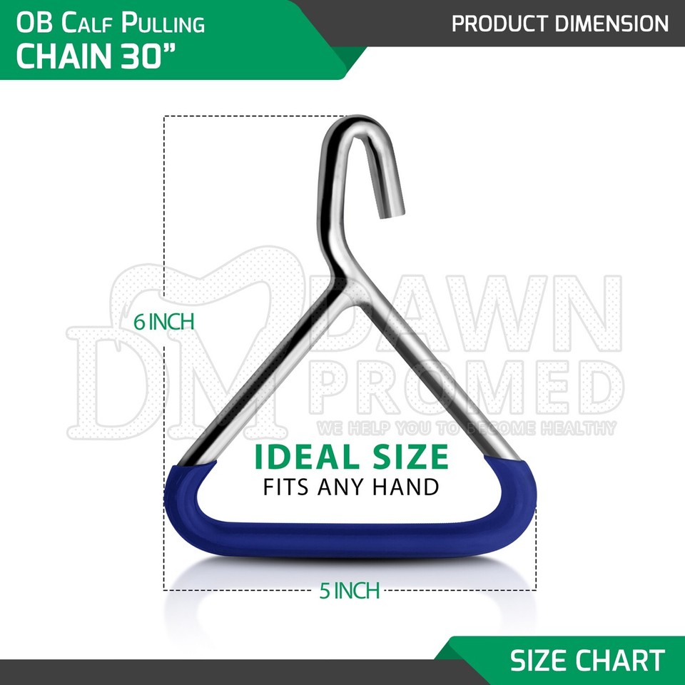 4 Pcs Calf Pulling Hook & Chain 30" Apparatus Leg Catch Veterinary Inst ...