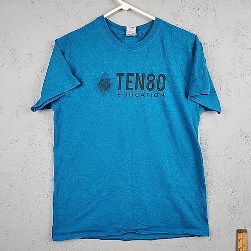 Ten80 T Shirt Mens Medium M Blue School Logo Spellout Graphic Casual Innovator | eBay