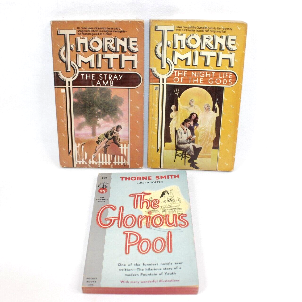 Thorne Smith (3) Paperback Book Lot Night Life of Gods Glorious Pool ...