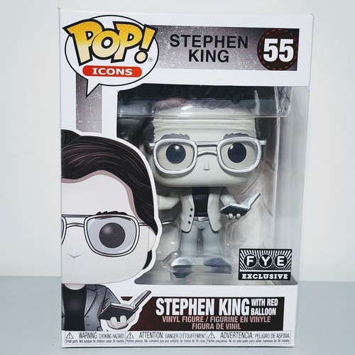 Funko Pop Icons - Stephen King w/ Red Balloon #55 (Black & White) FYE ...