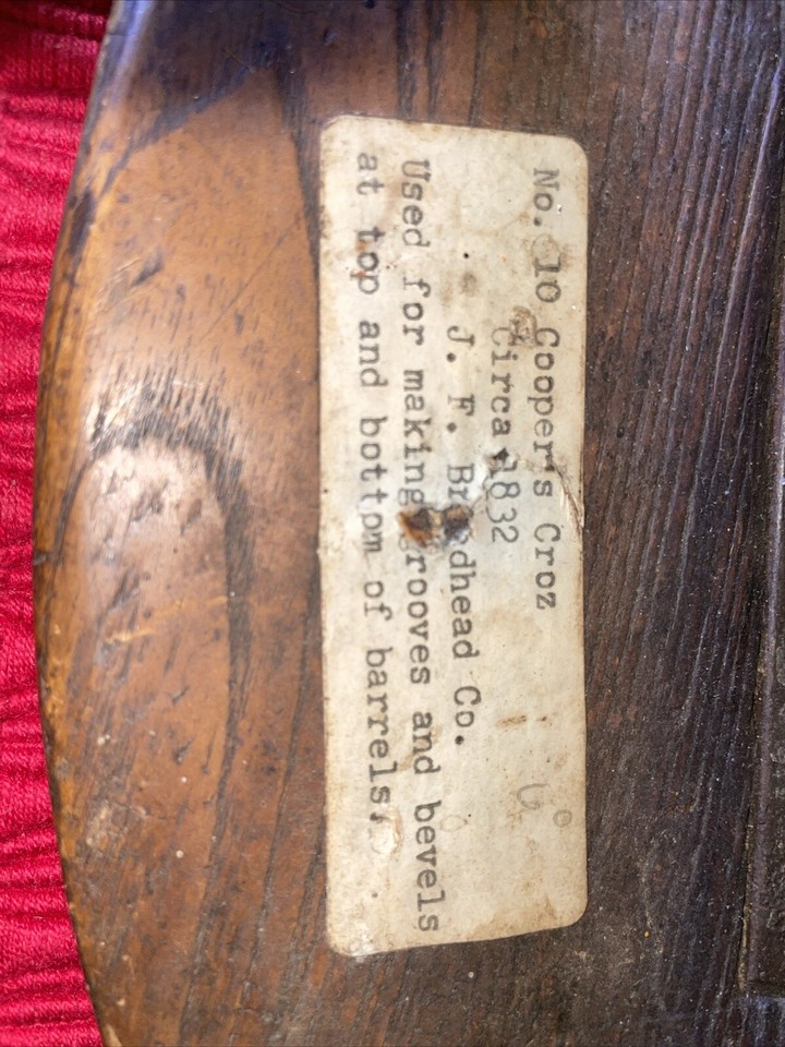 Antique Cooper’s Croze Tool - J.F. Brodhead- Brass- Wood - Barrel ...