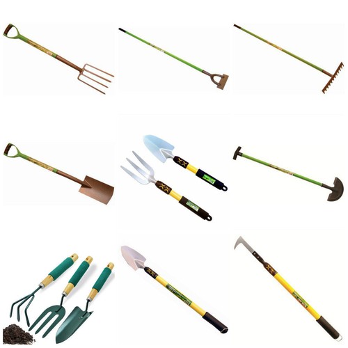 Gardening Heavy Duty Tool Set Digging Spade Fork Rake Border Edging Hoe ...
