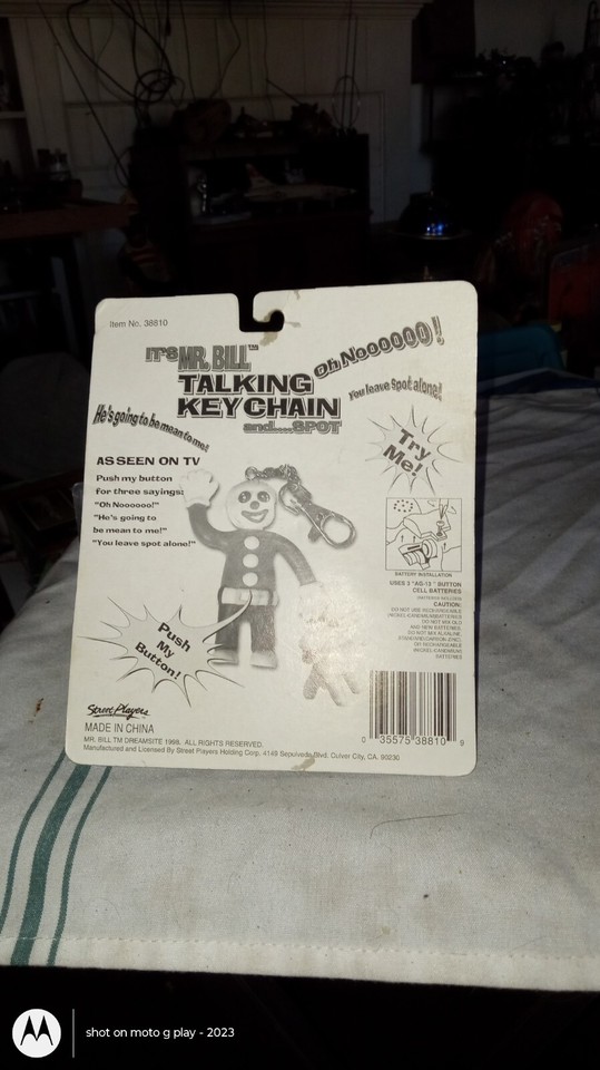 Vintage It's MR. BILL Talking Key Chain With Spot Mint In Pack Shelf ...
