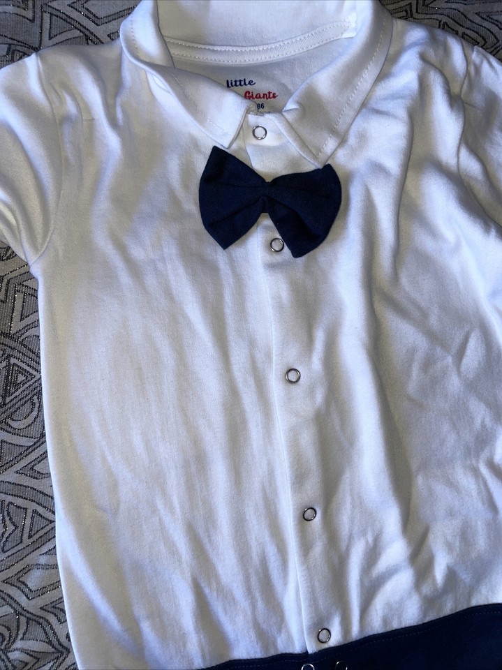 18months boys footless tuxedo suit baby grow | eBay UK