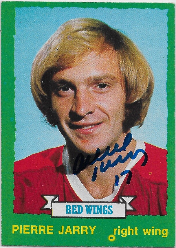 Pierre Jarry Signed 1973-74 O-Pee-Chee Detroit Red Wings Hockey Card ...