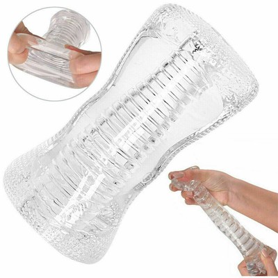 Male Ribbed Pocket Pussy Stroker Sleeve Male Masturbators Sex Toys for ...