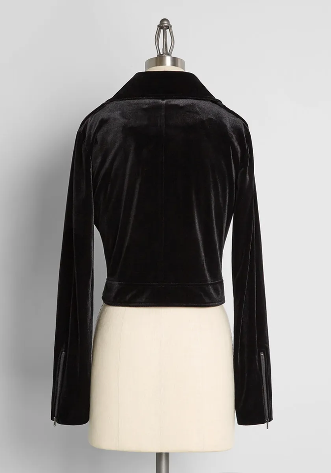 ModCloth x Collectif My Nocturnal Soul Velvet Moto Jacket US Size 22 ...
