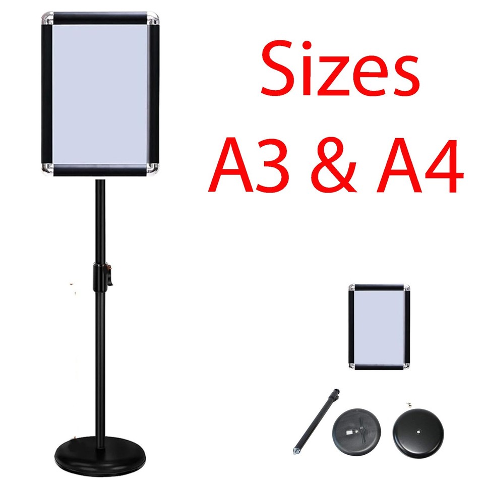 A3/A4 Pedestal Poster Stand Display Floor Stand Sign Menu Outdoor ...