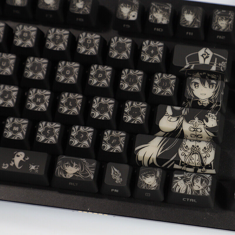 Genshin Impact HuTao PBT RGB Keycap Set Backlit Keycaps OEM f ...
