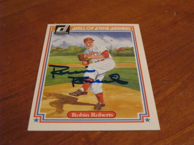 Robin Roberts Autographed Baseball Card JSA Auction Cert 7 | eBay