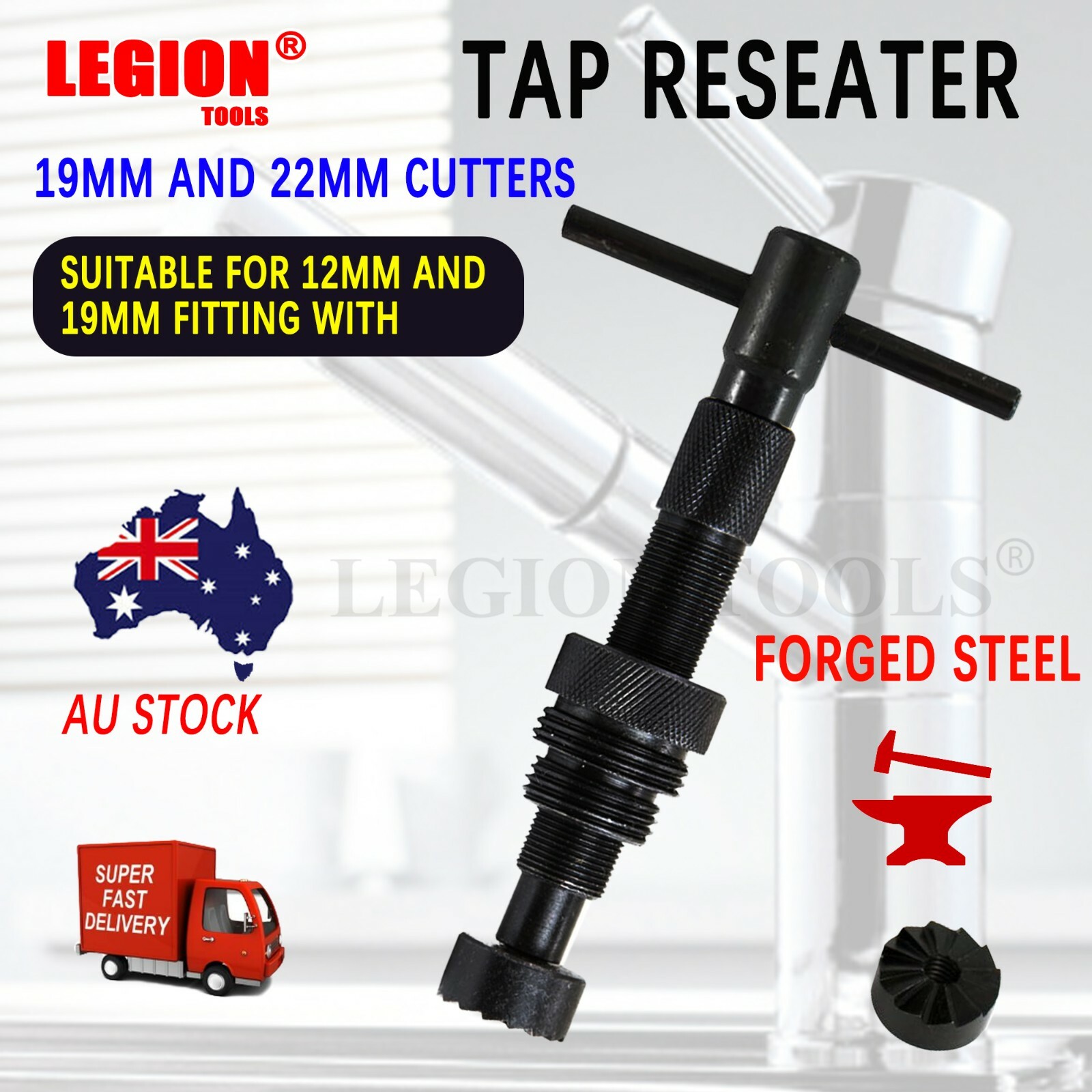 Tap Reseater Fixing Leaky Tap Plumbing Tool Indoor/Outdoor 19mm/22mm ...