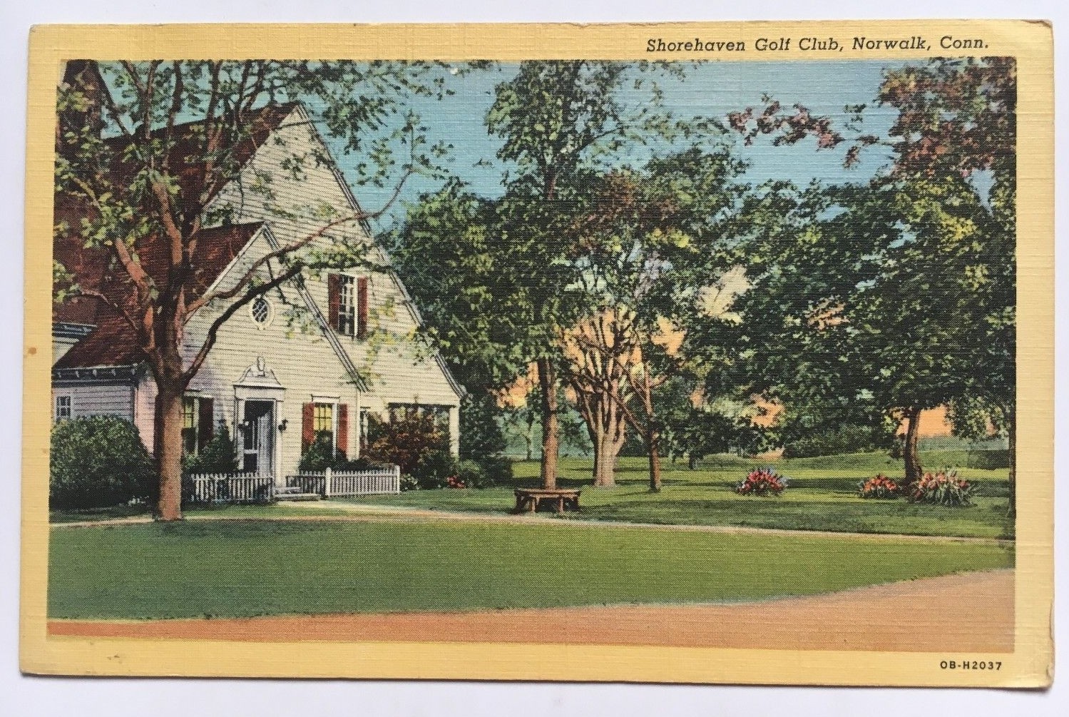 CT Postcard Norwalk Connecticut Shorehaven Golf Club clubhouse building ...