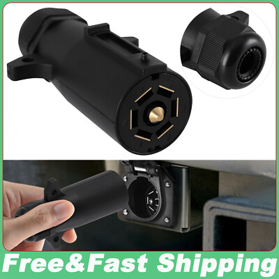 RV-Style 7 Way Blade Trailer Connector - 7 Pin Trailer Wiring Adapter ...
