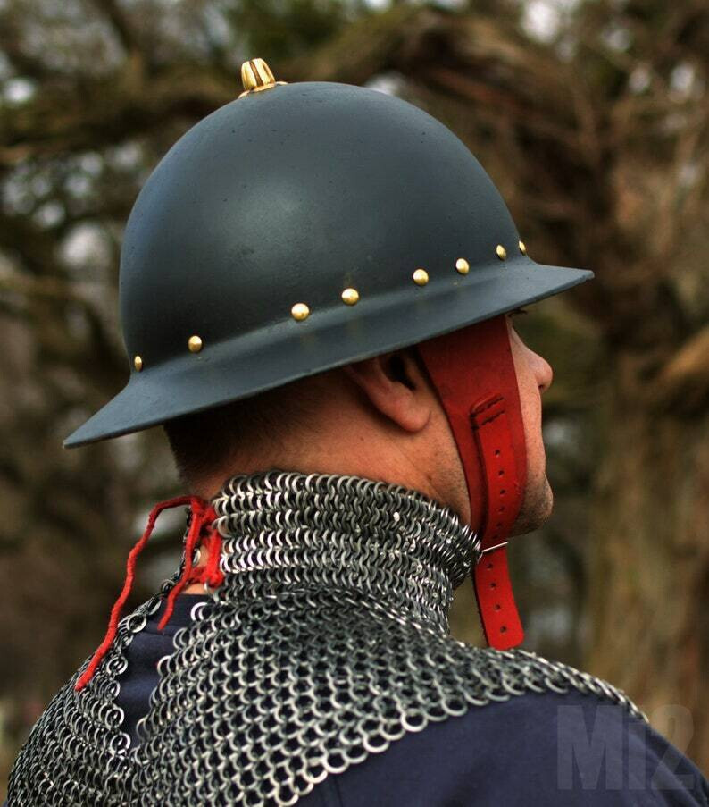 Christmas fantasy Helmet Sca Larps Medieval Armor Helmet with brass ...