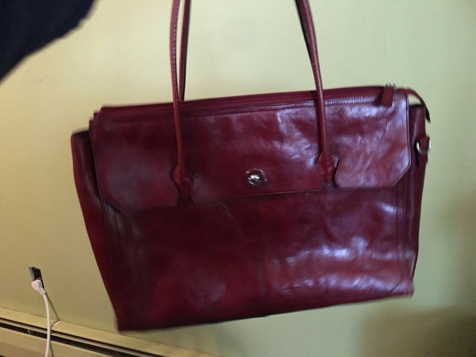 PELLE STUDIO TOTE BAG Handbag Purse Satchel Office Laptop LARGE red ...