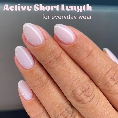 Extra Short Round Nail Tips,No File Matte Soft Gel Clear Press On Nails ...