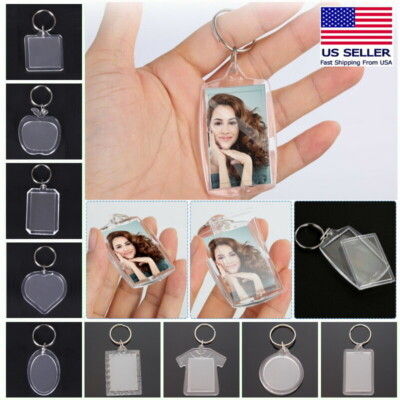 Transparent Blank Acrylic Insert Photo Picture Frame DIY Keychain ...