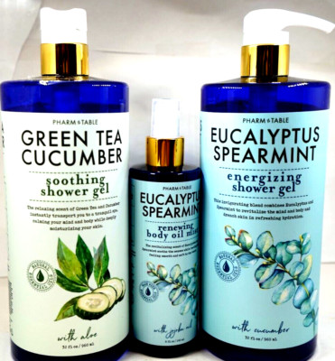 PHARM TABLE EUCALYPTUS SPEARMINT Shower Gel / Cucumber shower Gel ...