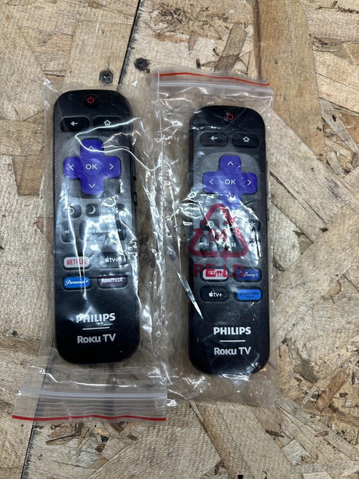 QTY 2 - Original PHILIPS ROKU TV Remote 3226001225 Netflix APPLE+ ...