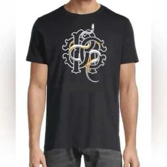 NWT Roberto Cavalli Men’s Short Sleeve Graphic Logo T-Shirt Slim FIT ...