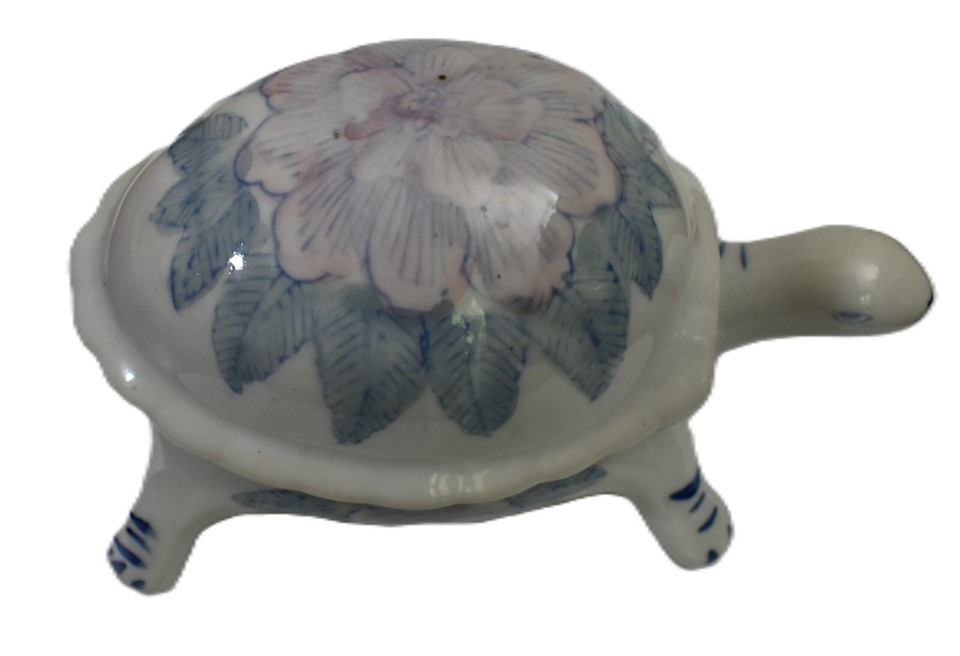 Vintage Hand Painted Porcelain Turtle Box 6.5 in Midcentury | eBay