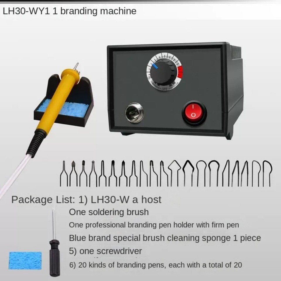 220V Adjustable Temperature Wood Burner Pyrography Pen Burning Machine ...