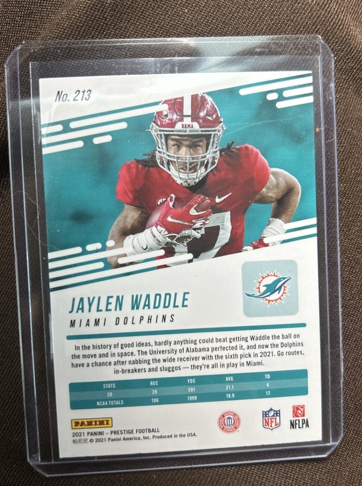 2021 Panini Prestige #213 Jaylen Waddle Rookie Card RC Miami Dolphins ...