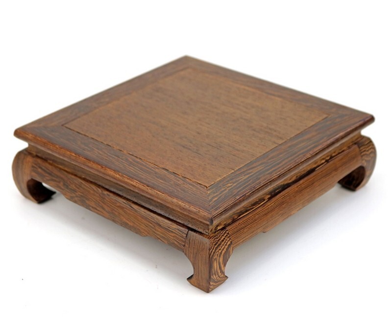 12x12x2.8" Wenge Wood Square Display Stand Shelf Table Bonsai Stone ...