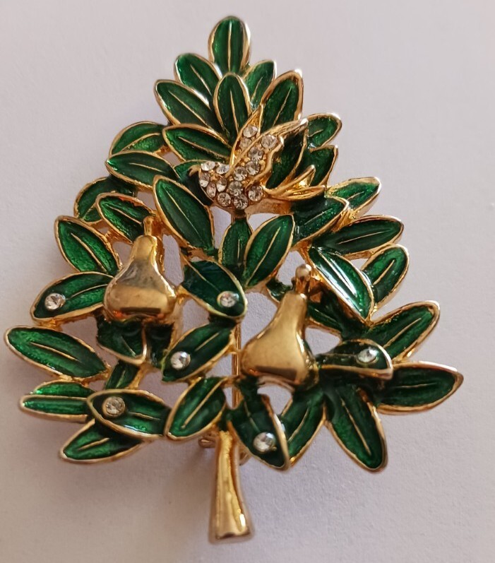 Christmas Tree Pin Partridge in a Pear Tree - Gem