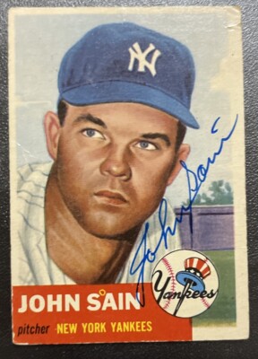 John Johnny Sain SIGNED AUTOGRAPHED 1953 TOPPS CARD #119 New York ...