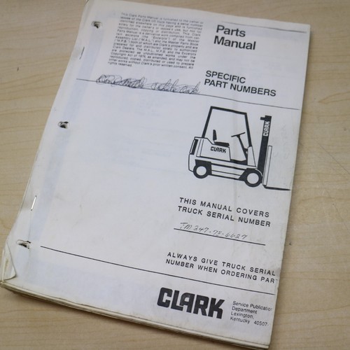 CLARK TM247-6627 GE CONTROL Forklift Parts Manual book catalog list ...