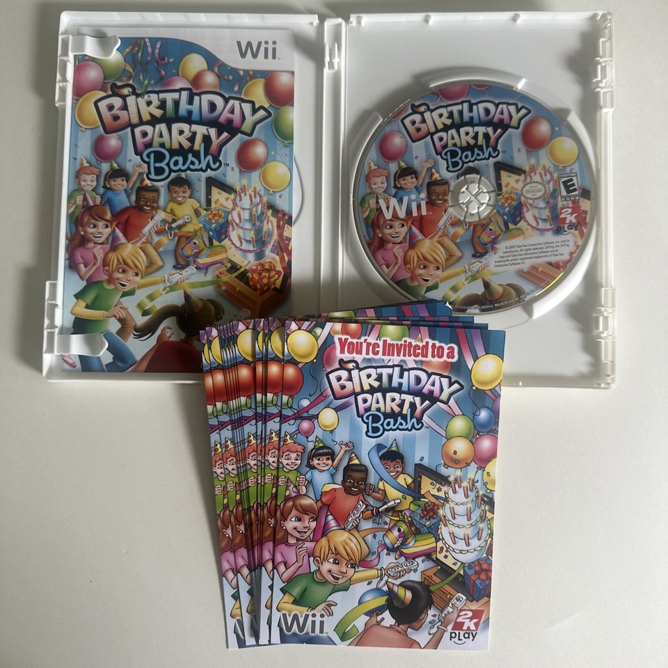 Birthday Party Bash Nintendo Wii 2009 Complete CIB 12 BDay Invitations ...