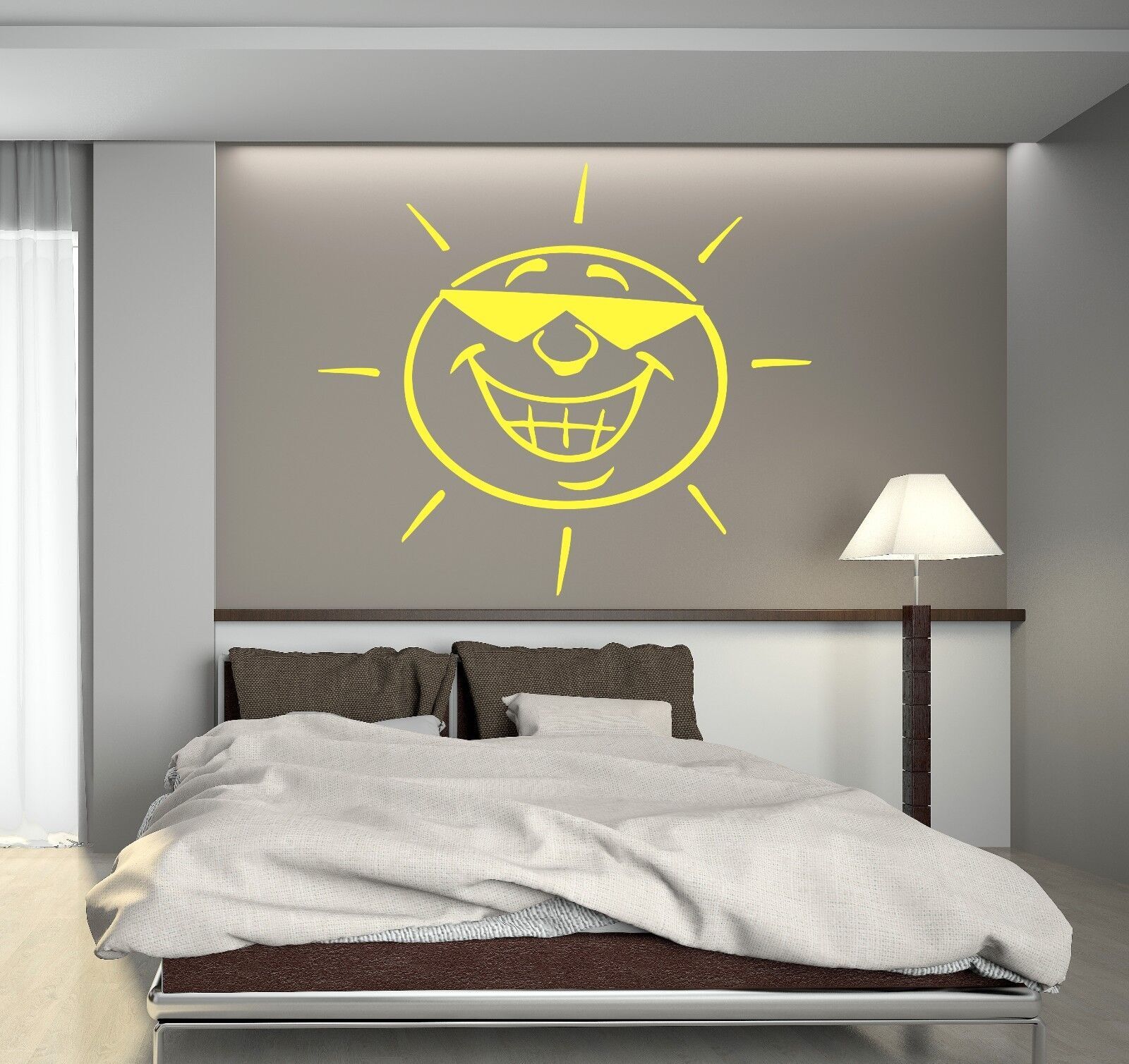 Wall Vinyl Sticker Decal Funny Sun in Sunglasses Summer Beach House ...