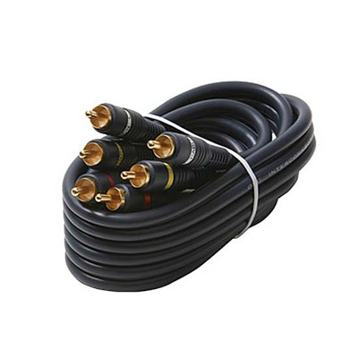 Eagle 75' FT Python 3 RCA Male to 3 RCA Male Composite Cable Gold Plate ...