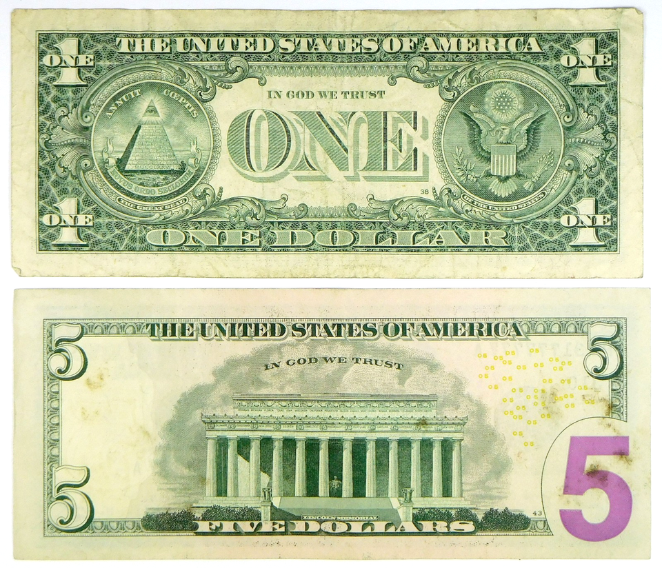 1988A $1 & 2017A $5 Federal Reserve Note Lot - Interesting Serial ...