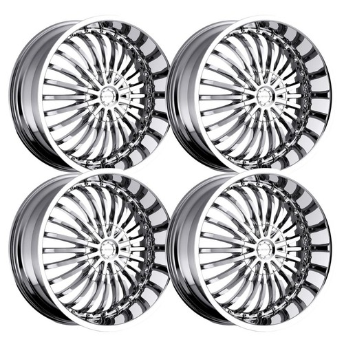 (Set-4) Strada Spina 20x8 5x114.3/5x4.5/5x120 35MM Chrome wheels rims ...